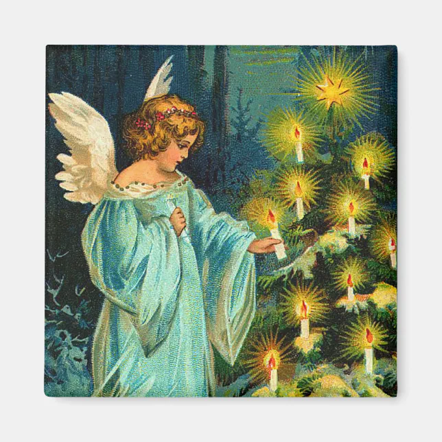 Vintage Christmas Angel Magnet | Zazzle