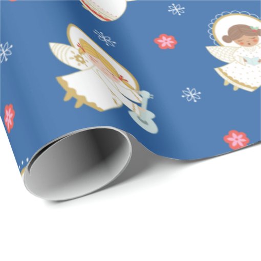 Vintage Christmas Angel Wrapping Paper | Zazzle