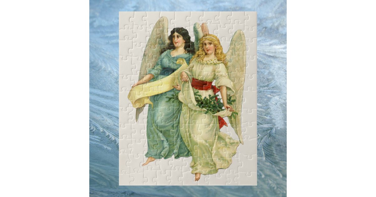 Vintage Christmas, Angelic Victorian Angels Jigsaw Puzzle | Zazzle