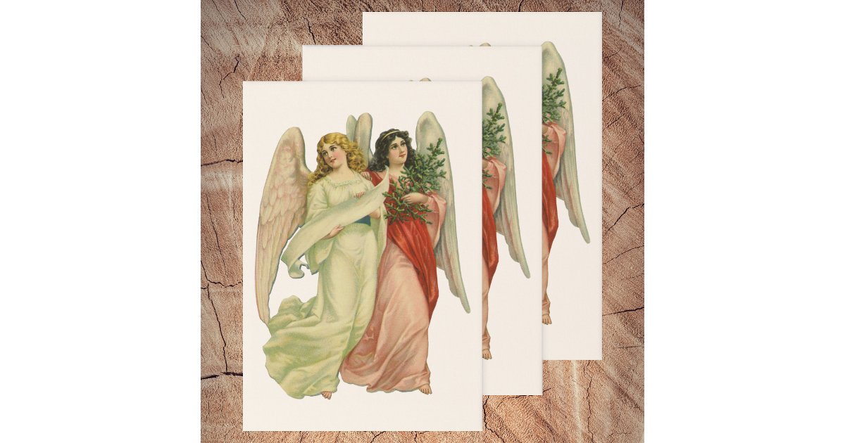 Vintage Christmas, Antique Victorian Angel Die Cut Wrapping Paper ...