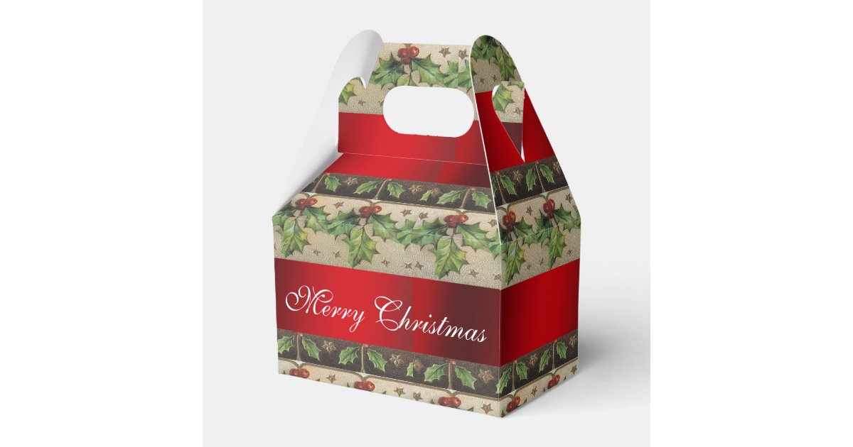 Vintage Christmas, Beautiful, Holiday Favor Boxes | Zazzle