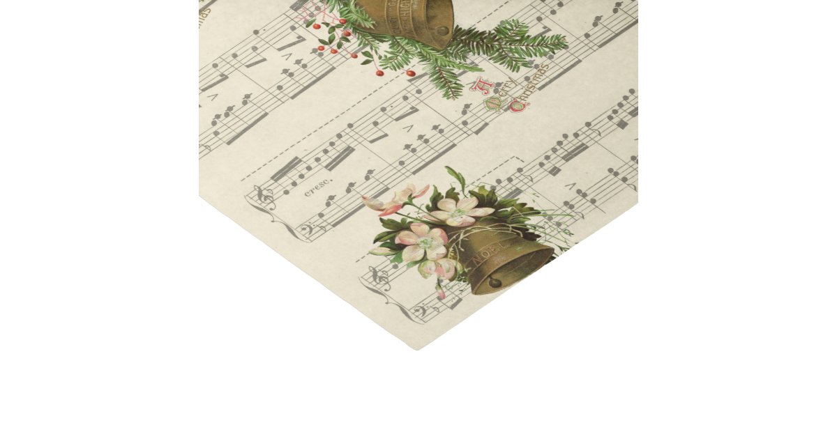 Vintage Christmas Bell Music Tissue Paper | Zazzle
