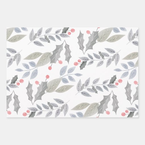 Vintage Christmas Botanical Wrapping Paper Sheets | Zazzle