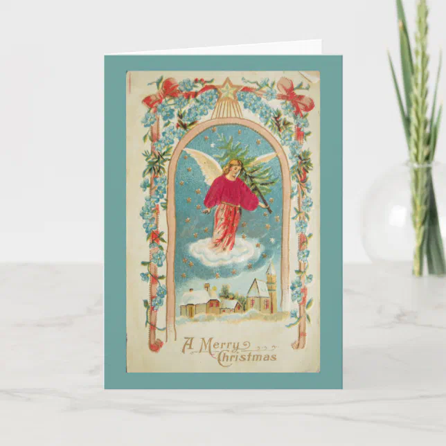 Vintage Christmas Card | Angel | Zazzle