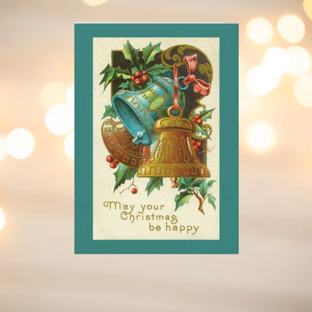 Vintage Christmas Card | christmas bells | Zazzle