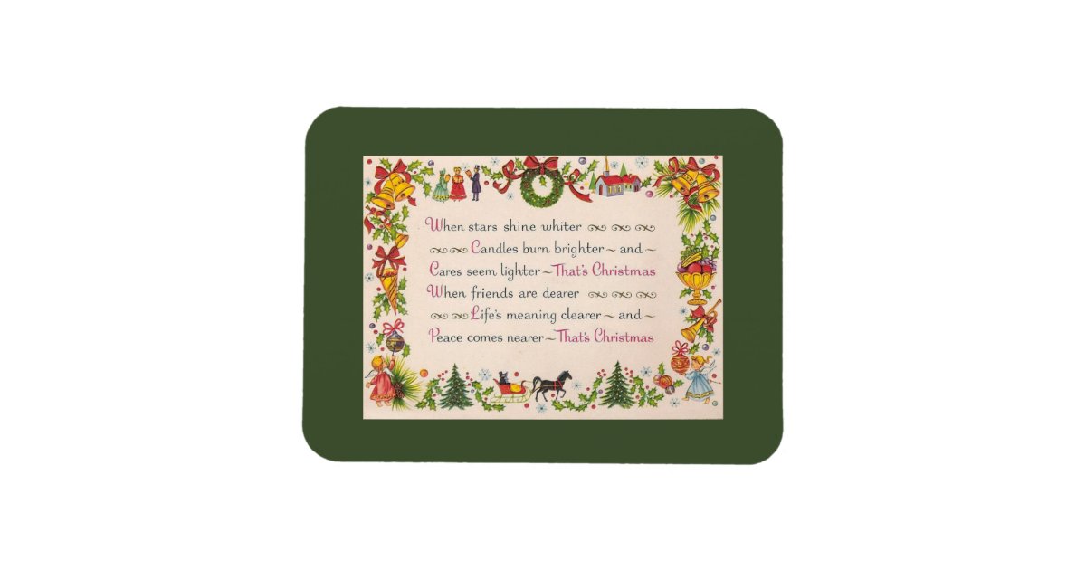 Vintage Christmas Card Magnet | Zazzle