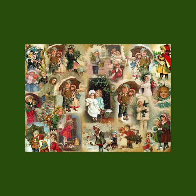 Vintage Christmas Children Decoupage Tissue Paper | Zazzle