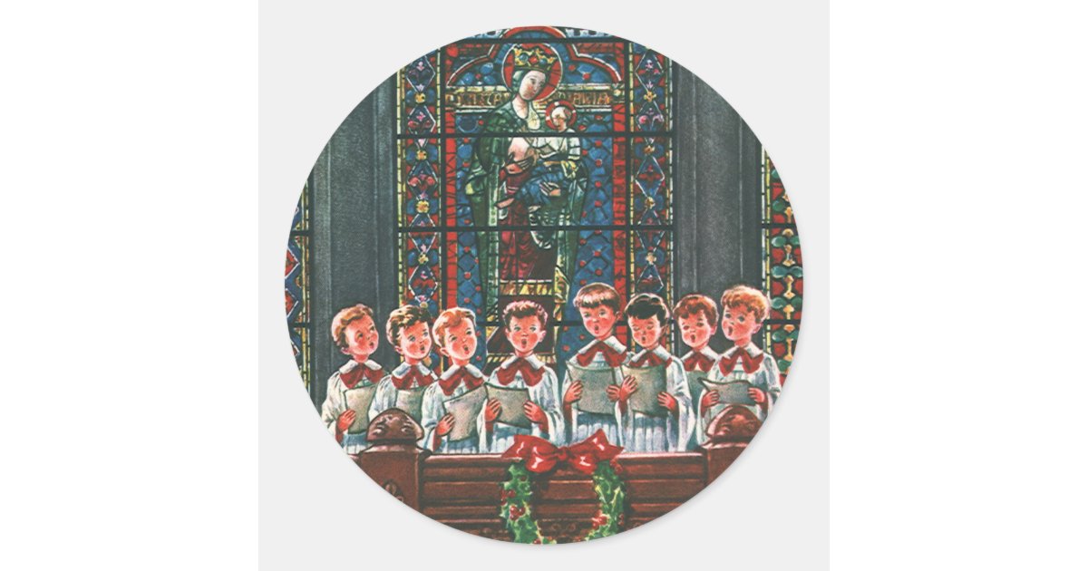 Vintage Christmas Children Singing Choir in Church Classic Round ...
