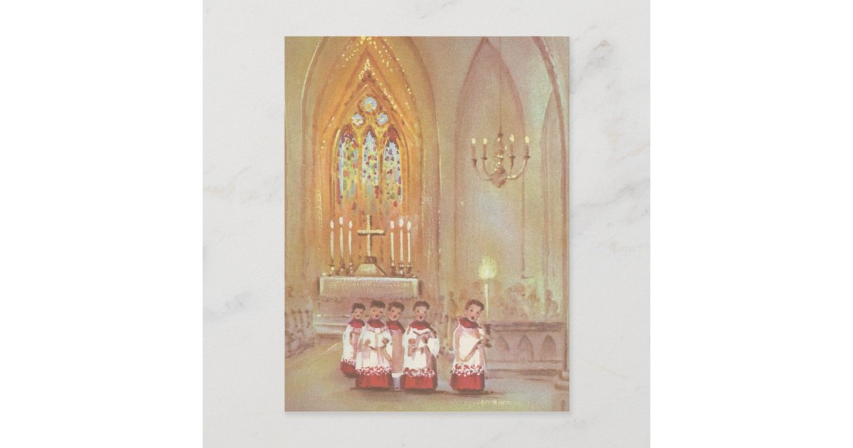 Vintage Christmas Choir Holiday Postcard | Zazzle