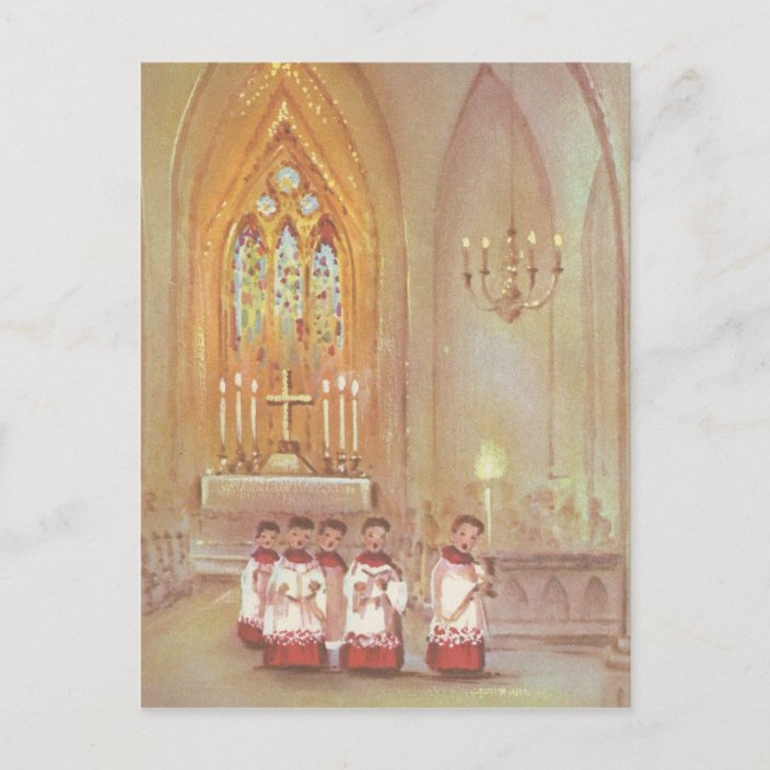 Vintage Christmas Choir Holiday Postcard | Zazzle.com