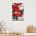 vintage Christmas Church bell poster | Zazzle