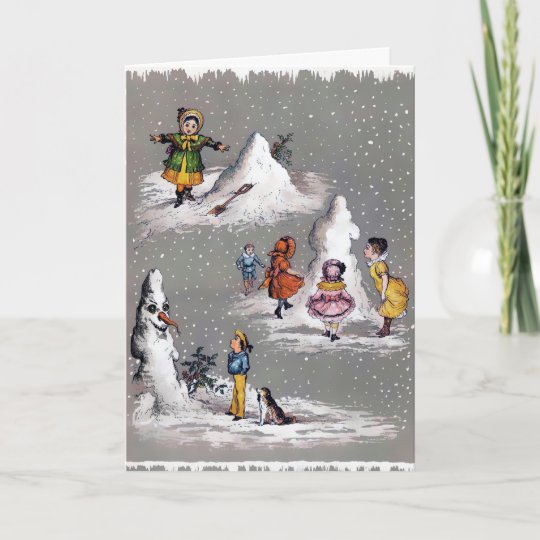 Vintage Christmas Creepy Snowman Card | Zazzle.com