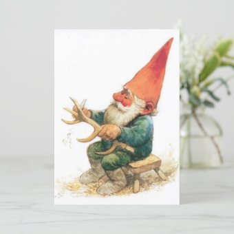 Vintage Christmas Gnome Holiday Card | Zazzle