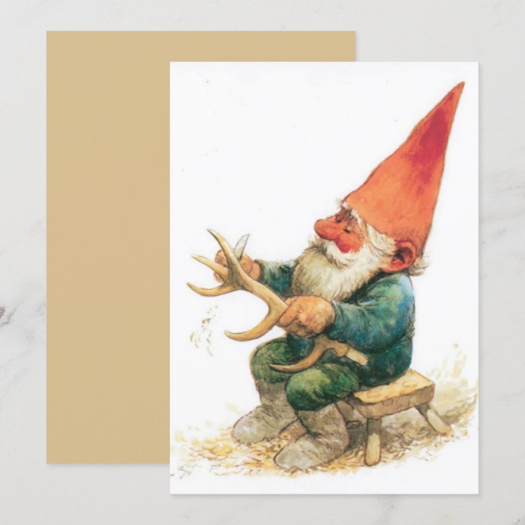 Vintage Christmas Gnome Holiday Card | Zazzle