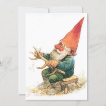 Vintage Christmas Gnome Holiday Card | Zazzle