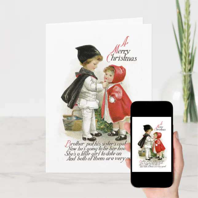 Vintage Christmas Greeting Card Traditional Card | Zazzle