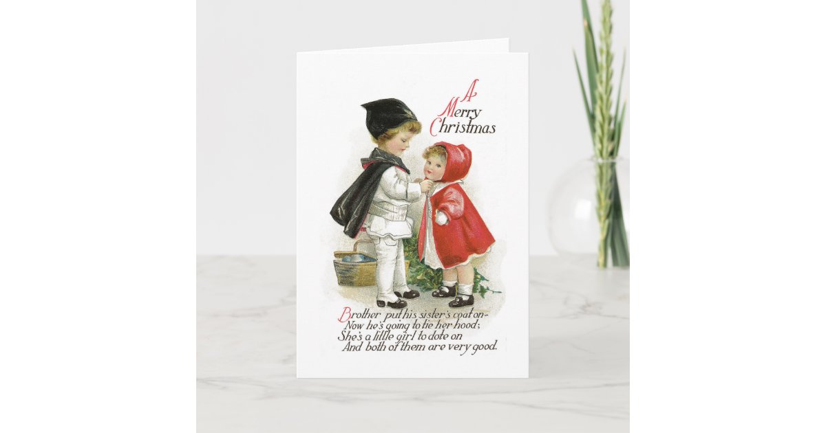 Vintage Christmas Greeting Card Traditional Card | Zazzle
