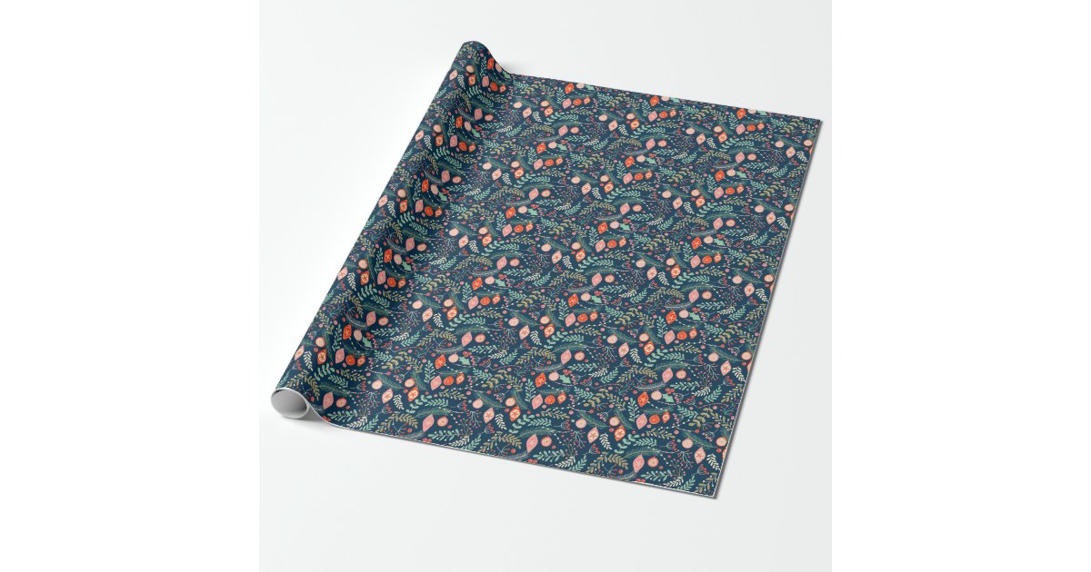 Vintage Christmas Hand Drawn Seamless Wrapping Paper | Zazzle