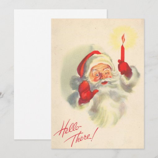 Vintage Christmas Hello Santa Claus Holiday Card | Zazzle