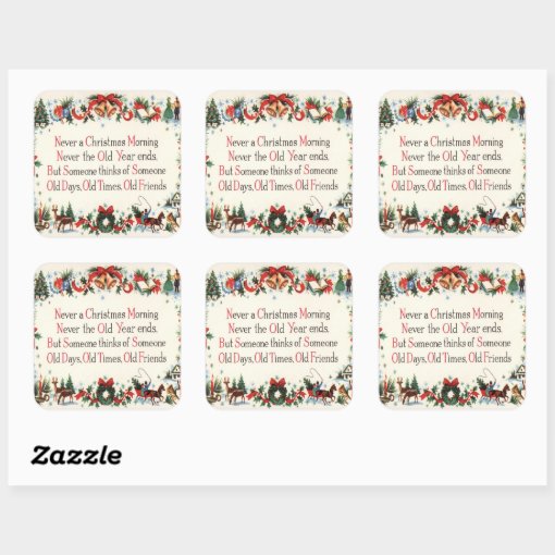 Vintage Christmas Holiday poem sticker | Zazzle