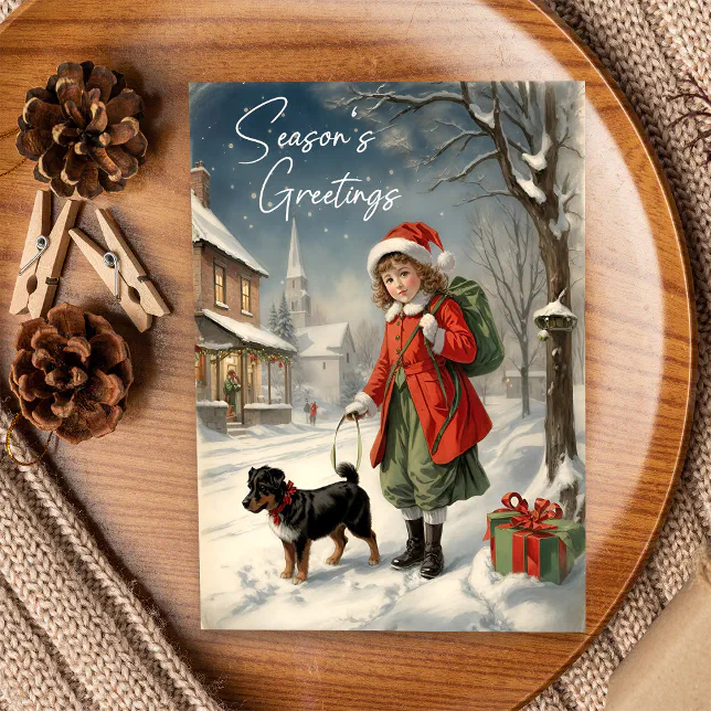 Vintage Christmas Holiday Season Greeting Card | Zazzle