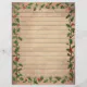 Vintage Christmas Holly Lined Writing Paper | Zazzle