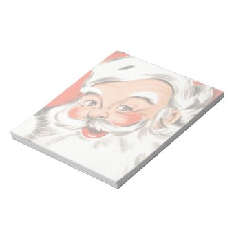 Vintage Christmas, Jolly Santa Claus with Smile Notepad | Zazzle