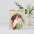 Vintage Christmas Lady Holiday postcard | Zazzle