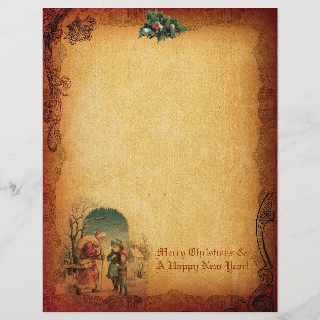 Vintage Christmas Letter Paper | Zazzle