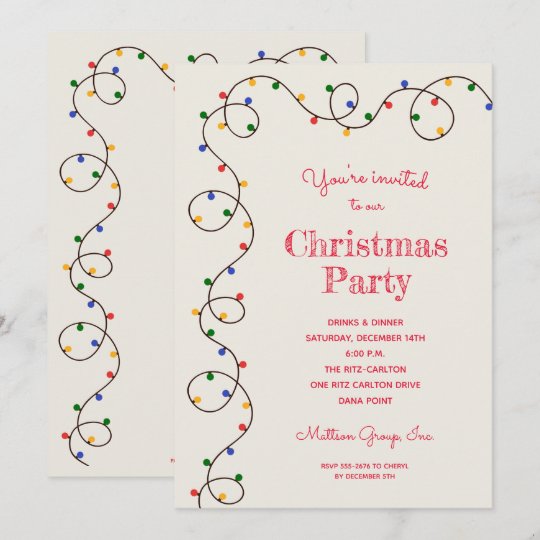 Vintage Christmas Light Strand Holiday Invitations | Zazzle.com