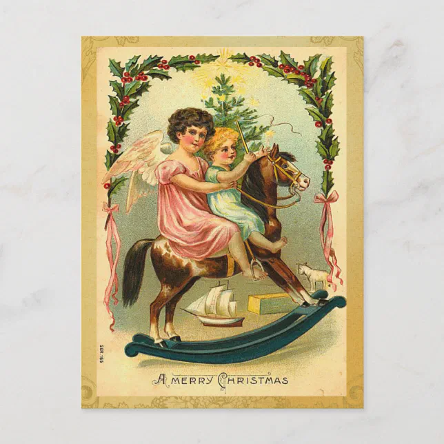 Vintage Christmas Morning Postcard | Zazzle