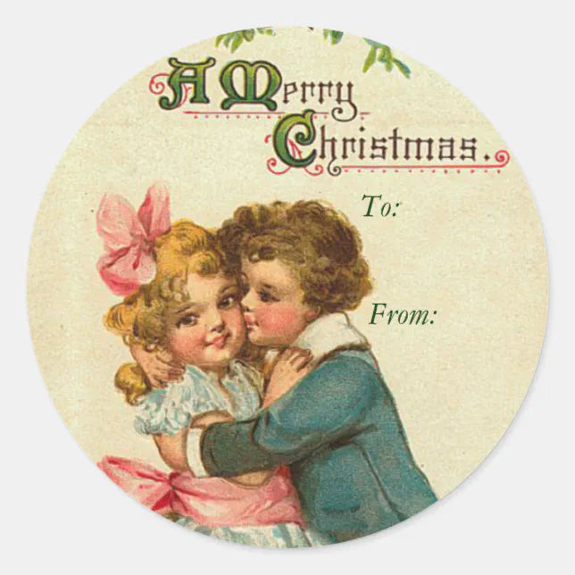 Vintage Christmas Name Tags | Zazzle