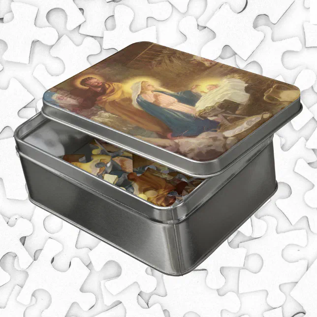 Vintage Christmas Nativity, Mary Joseph Baby Jesus Jigsaw Puzzle | Zazzle