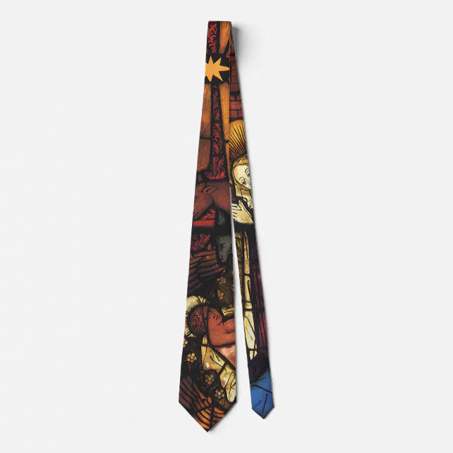 Vintage Christmas Nativity Scene in Stained Glass Tie | Zazzle
