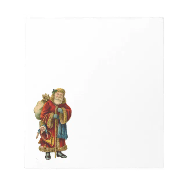 Vintage Christmas Old World Santa Claus Notepad | Zazzle