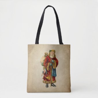 Vintage Christmas Old World Santa Claus Tote Bag | Zazzle