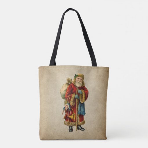 Vintage Christmas Old World Santa Claus Tote Bag | Zazzle