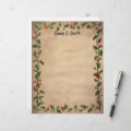 Vintage Christmas Personalized Writing Paper | Zazzle
