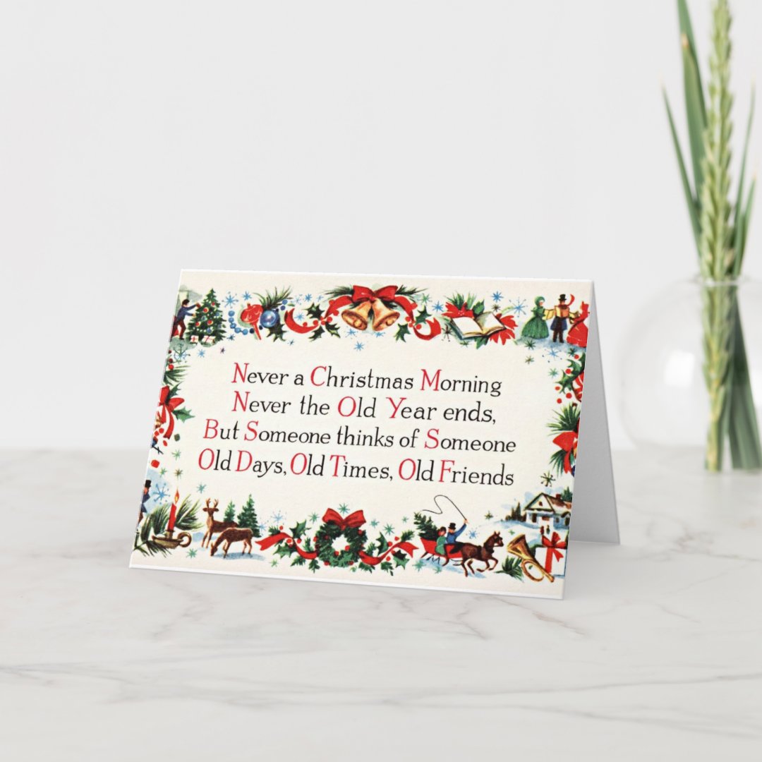 Vintage Christmas Poem Holiday Card | Zazzle