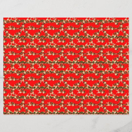 Vintage christmas red Paper Sheet | Zazzle.com
