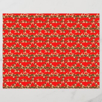 Vintage christmas red Paper Sheet | Zazzle