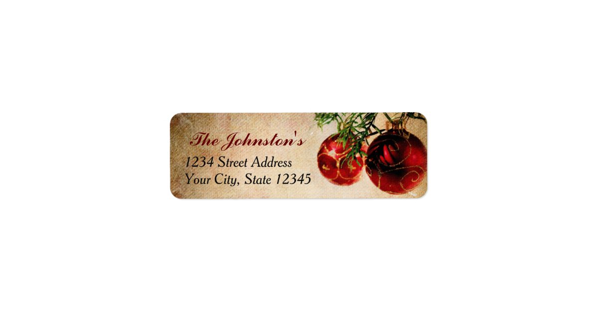 Vintage Christmas Return Address Labels | Zazzle