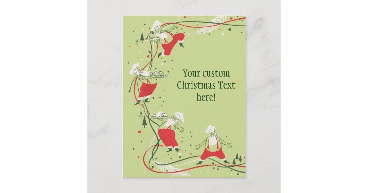 Vintage Christmas, Santa Claus Chef with Dinner Holiday Postcard ...