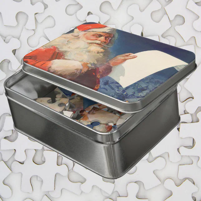 Vintage Christmas, Santa Claus Naughty Nice List Jigsaw Puzzle | Zazzle