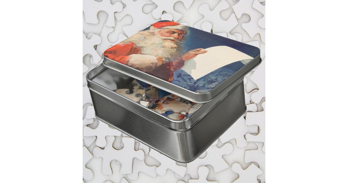 Vintage Christmas, Santa Claus Naughty Nice List Jigsaw Puzzle | Zazzle