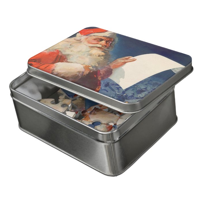 Vintage Christmas, Santa Claus Naughty Nice List Jigsaw Puzzle | Zazzle.com