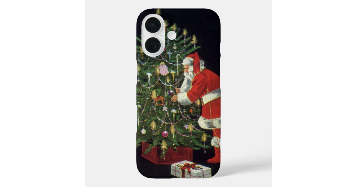 Vintage Christmas, Santa Claus with Presents Case-Mate iPhone Case | Zazzle