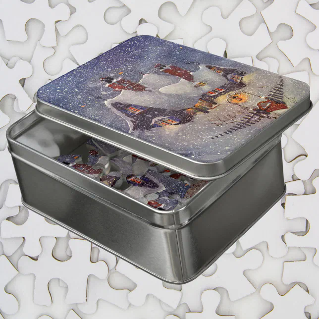 Vintage Christmas, Santa Claus Workshop North Pole Jigsaw Puzzle | Zazzle