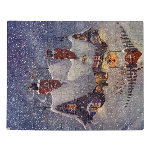 Vintage Christmas, Santa Claus Workshop North Pole Jigsaw Puzzle | Zazzle