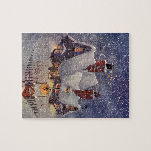 Vintage Christmas, Santa Claus Workshop North Pole Jigsaw Puzzle | Zazzle